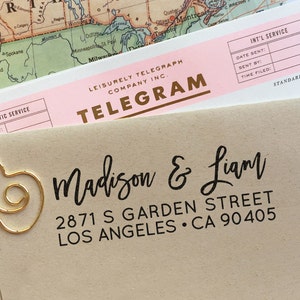 Custom Address Stamp, Cute Return Address Stamp With Fancy Font for ...