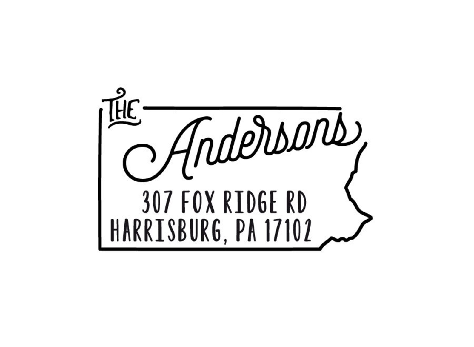 Custom Pennsylvania State Return Address Stamp Perfect Gift | Etsy