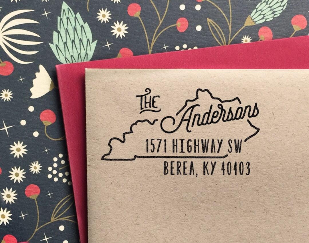 Custom Kentucky State Return Address Stamp, Perfect Gift for Holidays ...