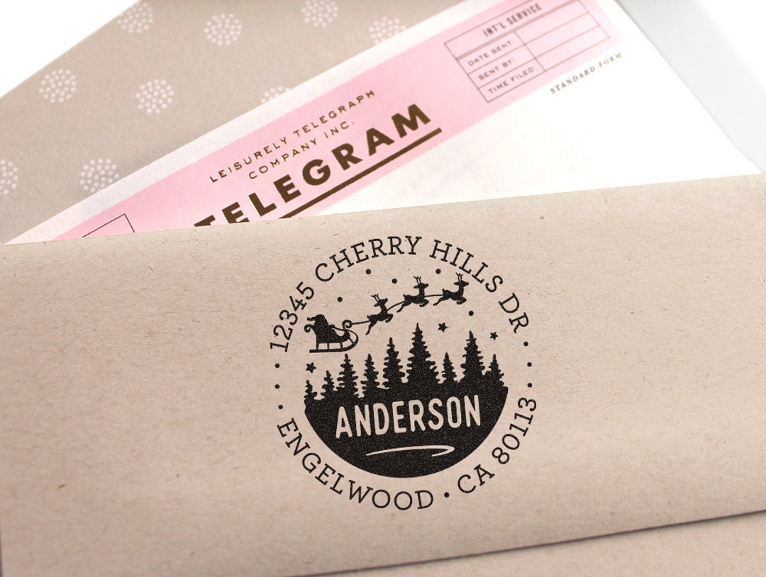 Christmas Address Stamp Return Address Stamp Santa Claus Holiday Gift ...