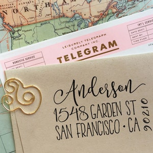 Custom Address Stamp, Cute Return Address Stamp With a Fancy Font for ...