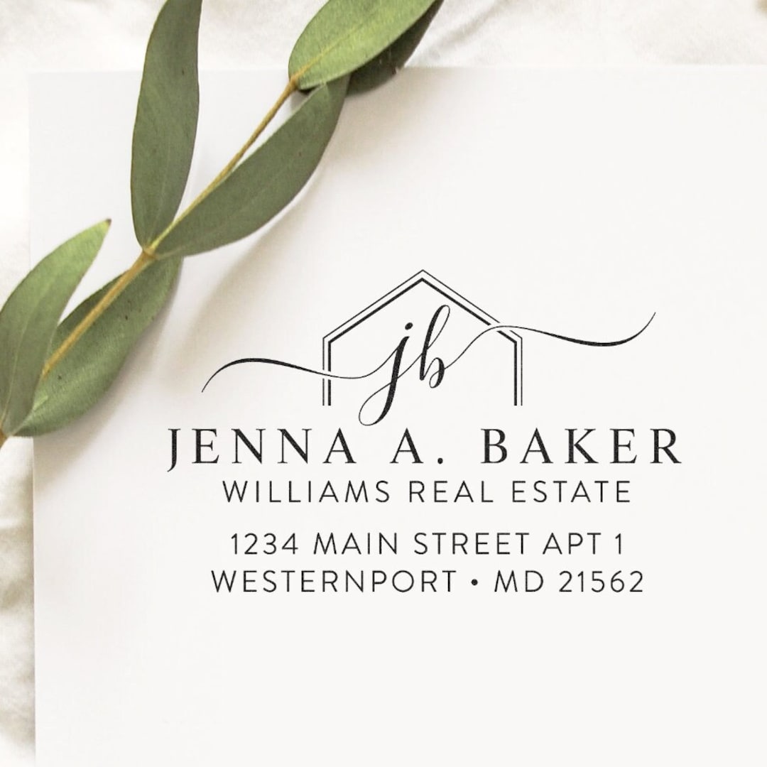 Custom Return Address Stamp Real Estate Stamp Realtor Business Stamp ...