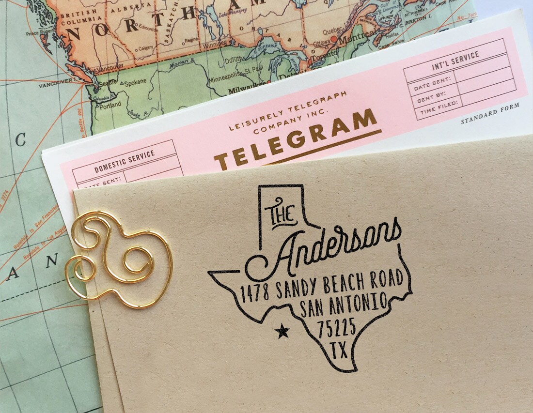 Custom Texas State Return Address Stamp perfect gift for | Etsy