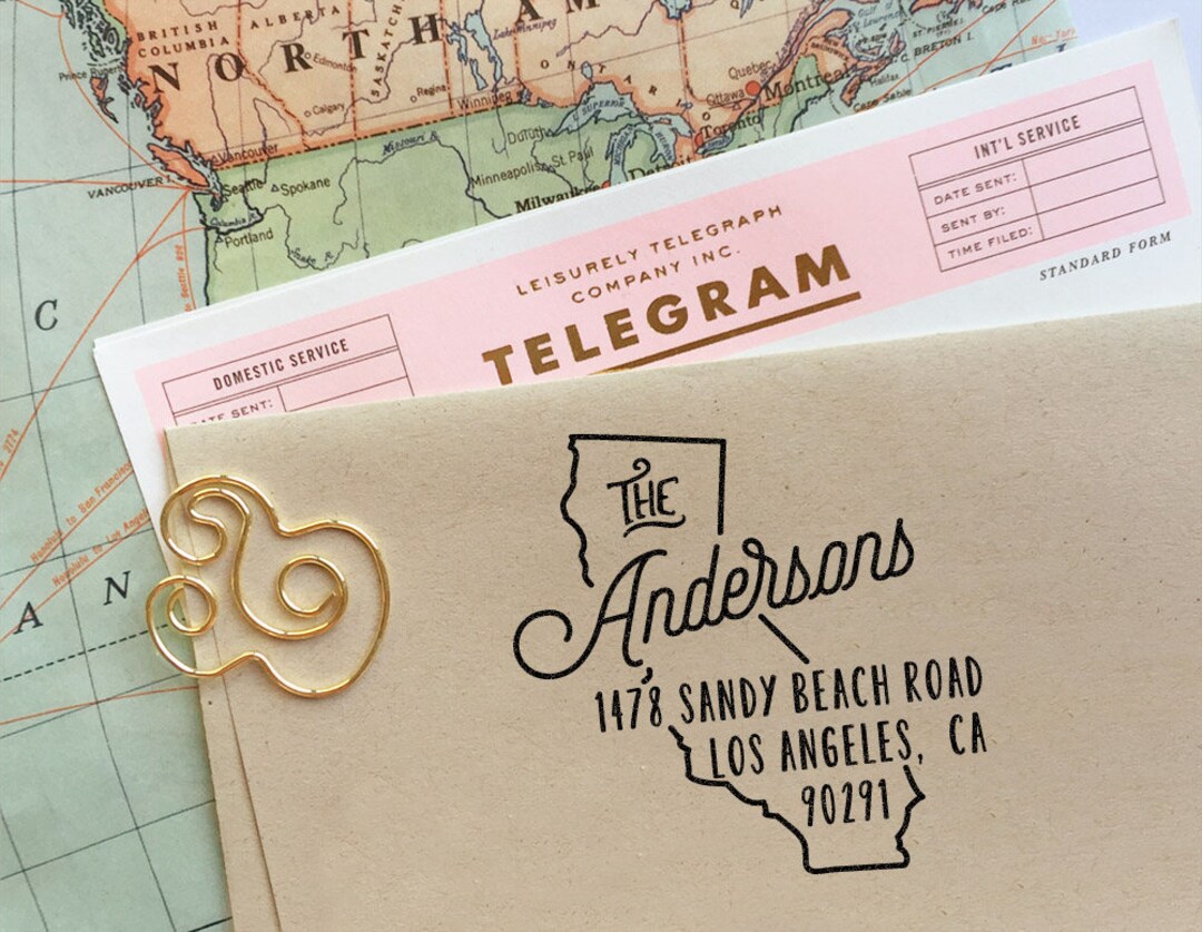 Custom California State Return Address Stamp, Perfect Gift for Holidays ...