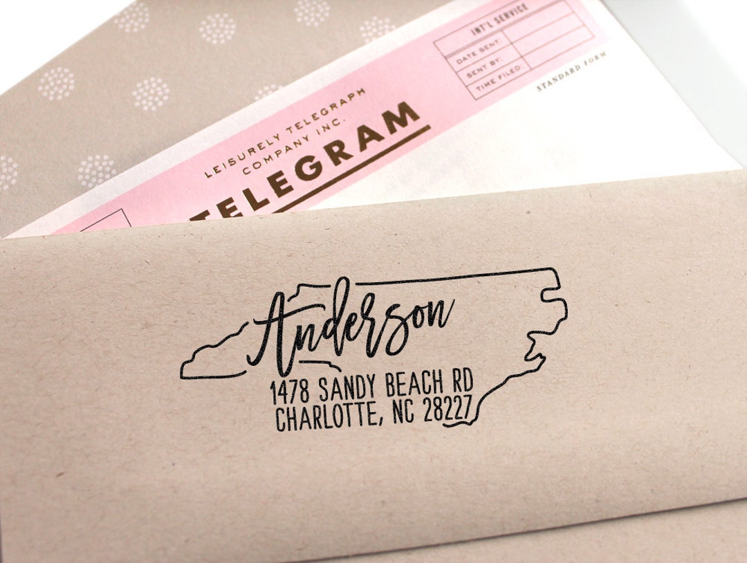 Custom North Carolina State Return Address Stamp, Perfect Gift for ...