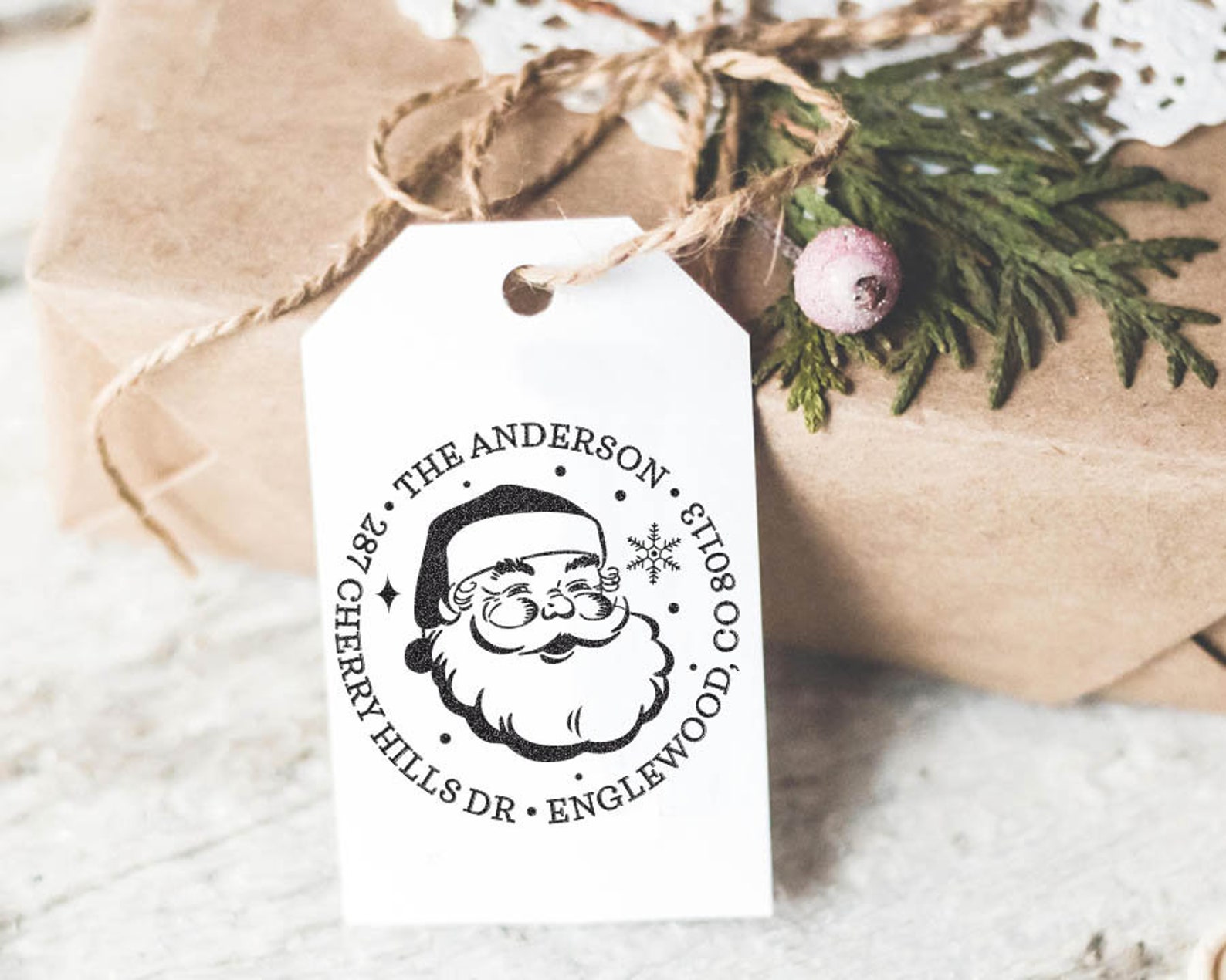 Christmas Address Stamp Return Address Stamp Santa Claus | Etsy