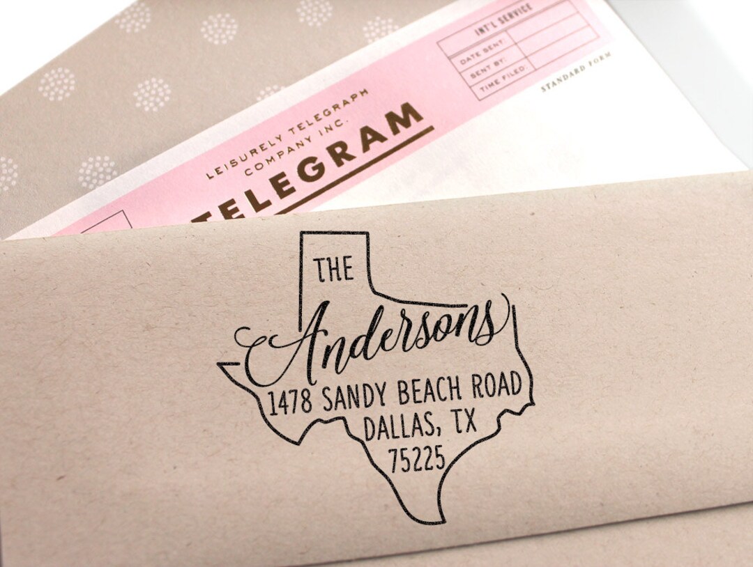 Custom Texas State Return Address Stamp, Perfect Gift for Holidays ...