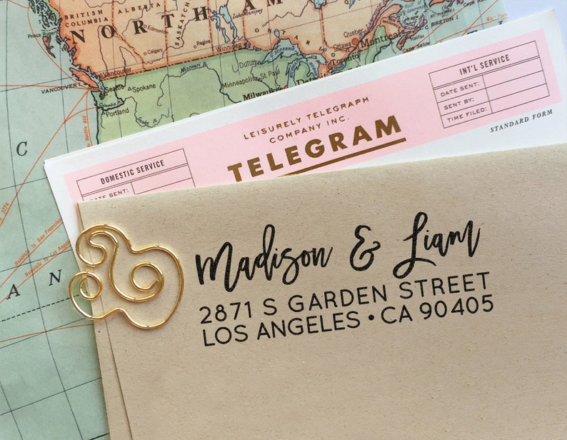 Custom Address Stamp, Cute Return Address Stamp With Fancy Font for ...