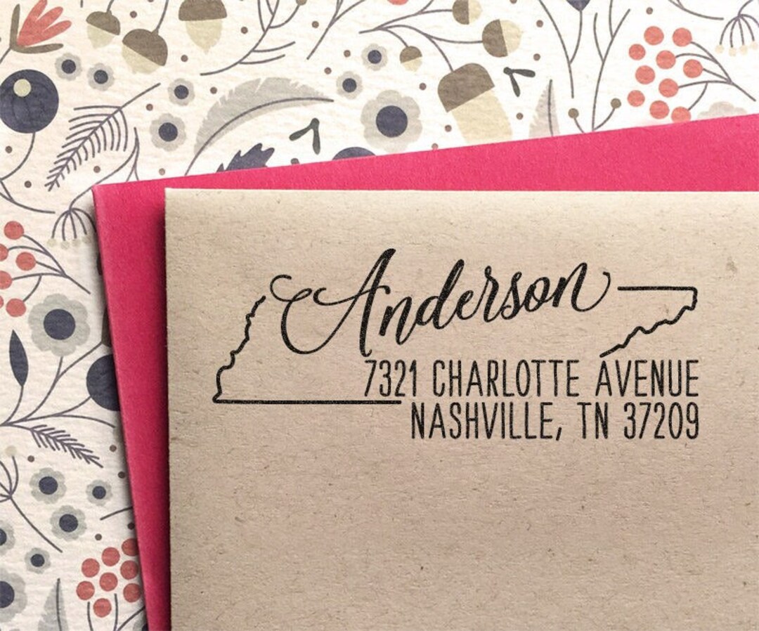 Custom Tennessee State Return Address Stamp, Perfect Gift for Holidays ...