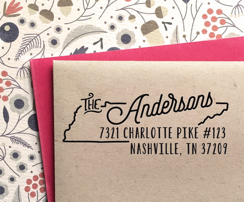 Custom Tennessee State Return Address Stamp, Perfect Gift for Holidays ...