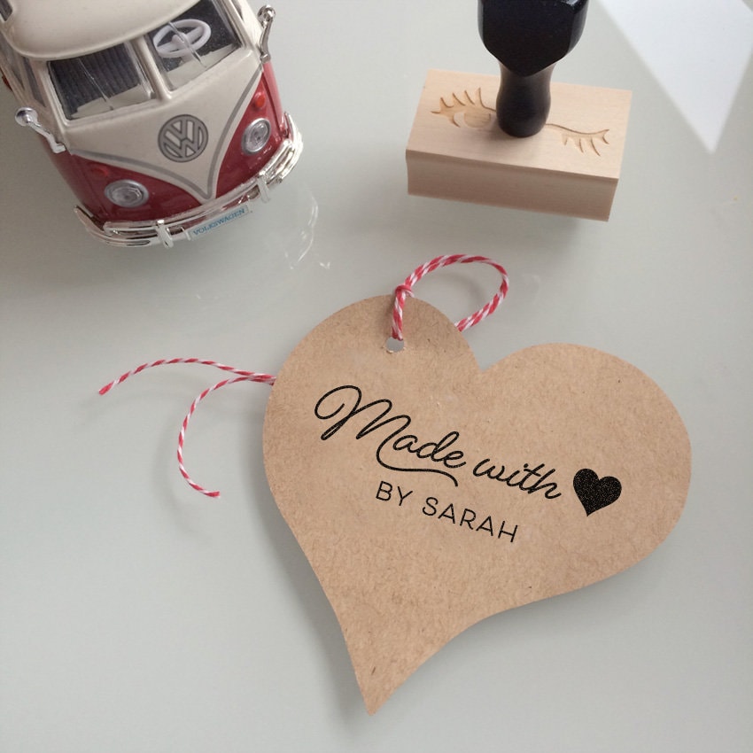 Custom Made With Love Stamp Handmade by Craft Supply Etsy Shop Stamp ...
