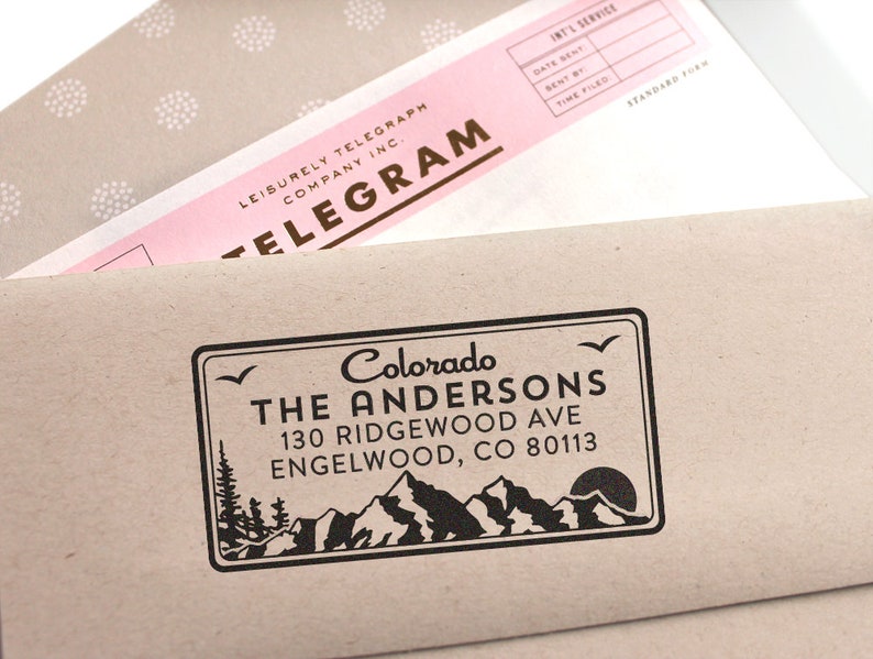 Custom Colorado License Plate Mountain Return Address Stamp | Etsy