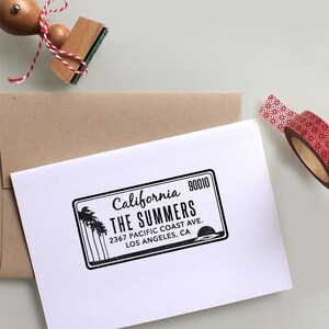 Custom Address Stamp - California License Plate Return Address Stamp ...