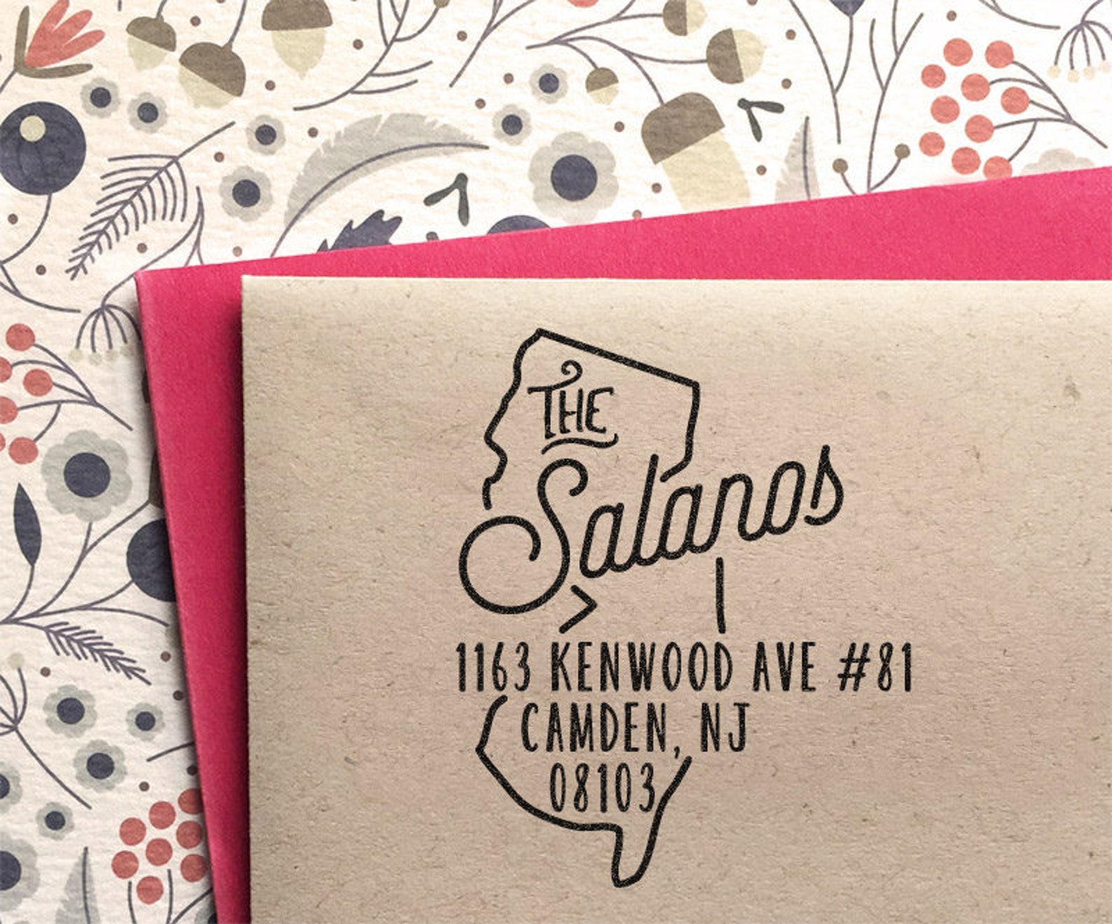 Custom New Jersey State Return Address Stamp, Perfect Gift for Holidays ...