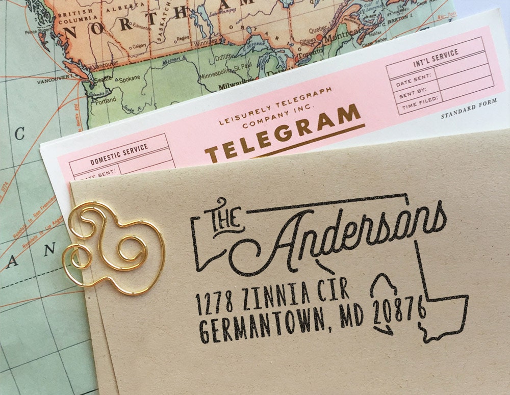 Custom Maryland Map Return Address Stamp Perfect Gift for | Etsy