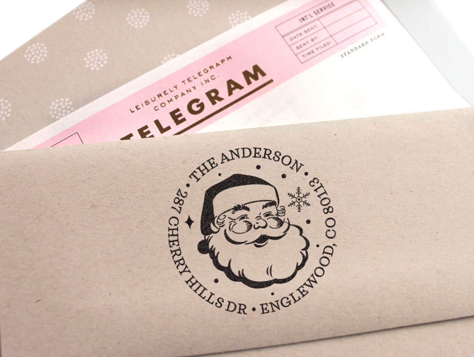 Christmas Address Stamp Return Address Stamp Santa Claus | Etsy