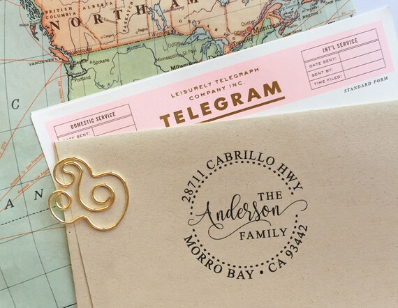 Custom Address Stamp With a Fancy Script Font Wedding | Etsy