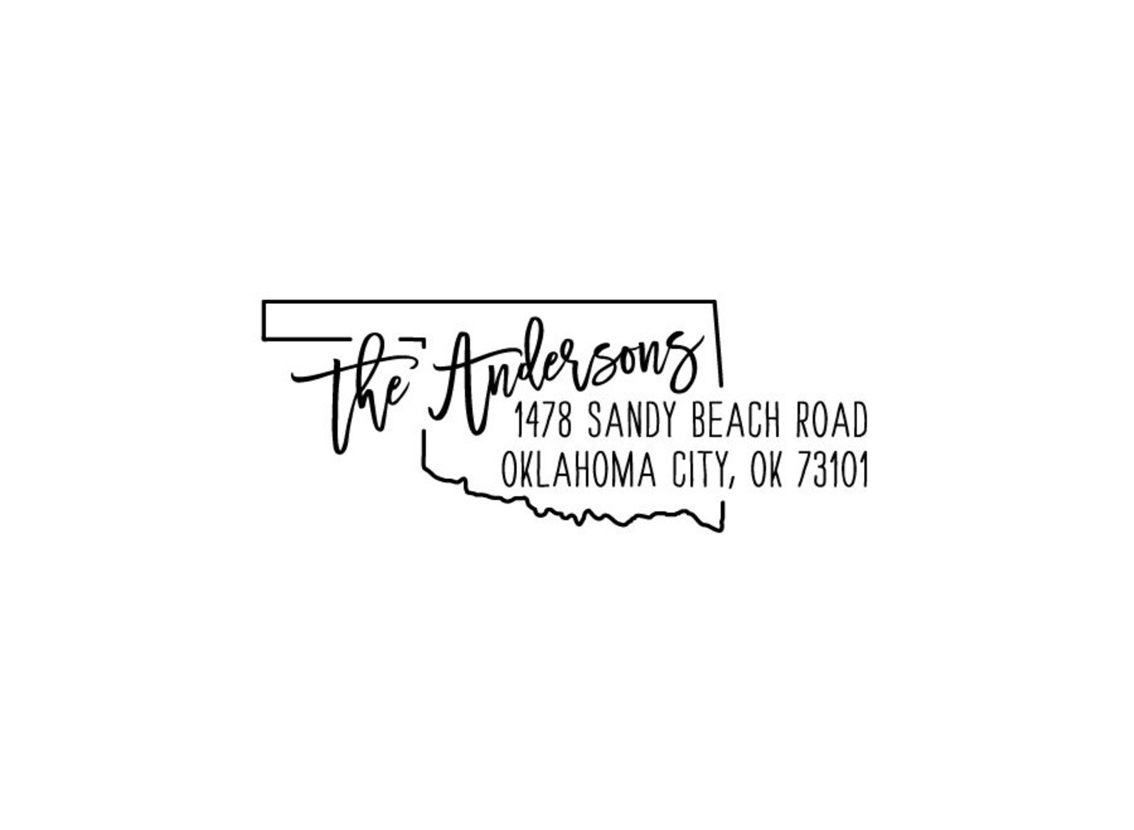 Custom Oklahoma State Return Address Stamp, Rubber or Self Inking, Save ...