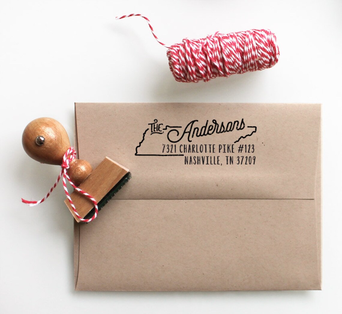 Custom Tennessee State Return Address Stamp, Perfect Gift for Holidays ...