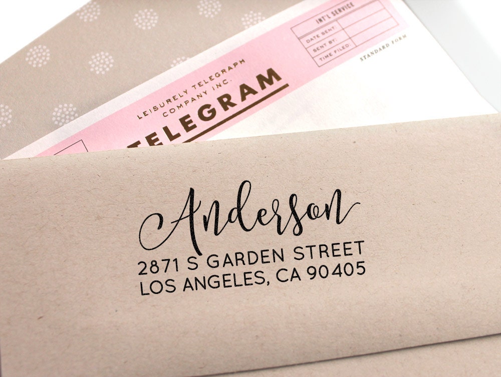 Custom Return Address Stamp With a Fancy Font for Weddings | Etsy