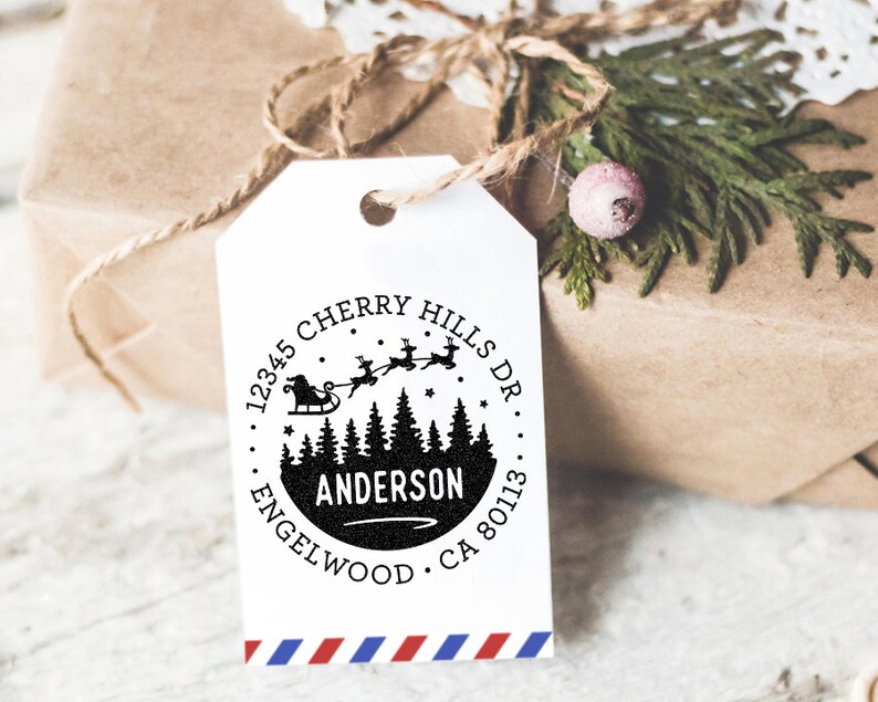 Christmas Address Stamp Return Address Stamp Santa Claus - Etsy