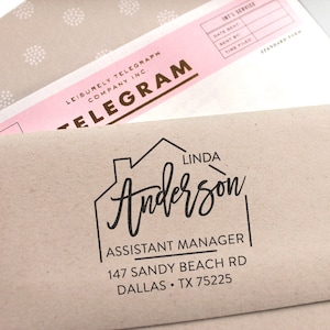 Custom Return Address Stamp With House Real Estate Stamp Realtor ...