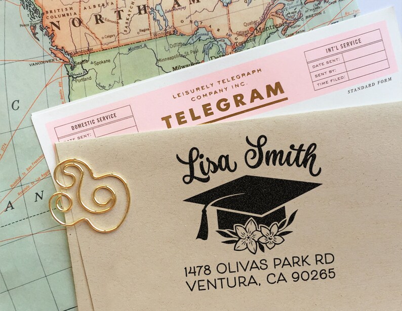 Custom Graduation Address Stamp Return Address Stamp - Etsy