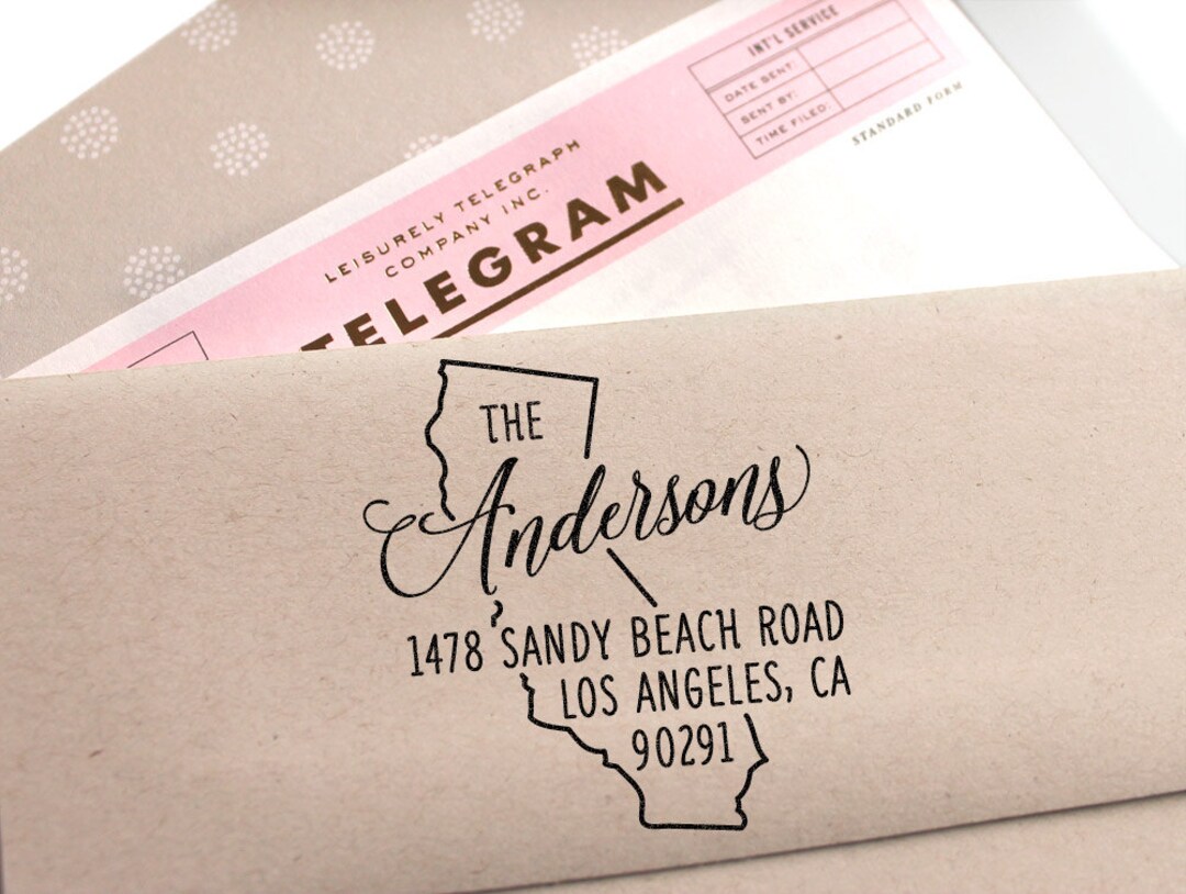 Custom California State Return Address Stamp, Perfect Gift for Holidays ...