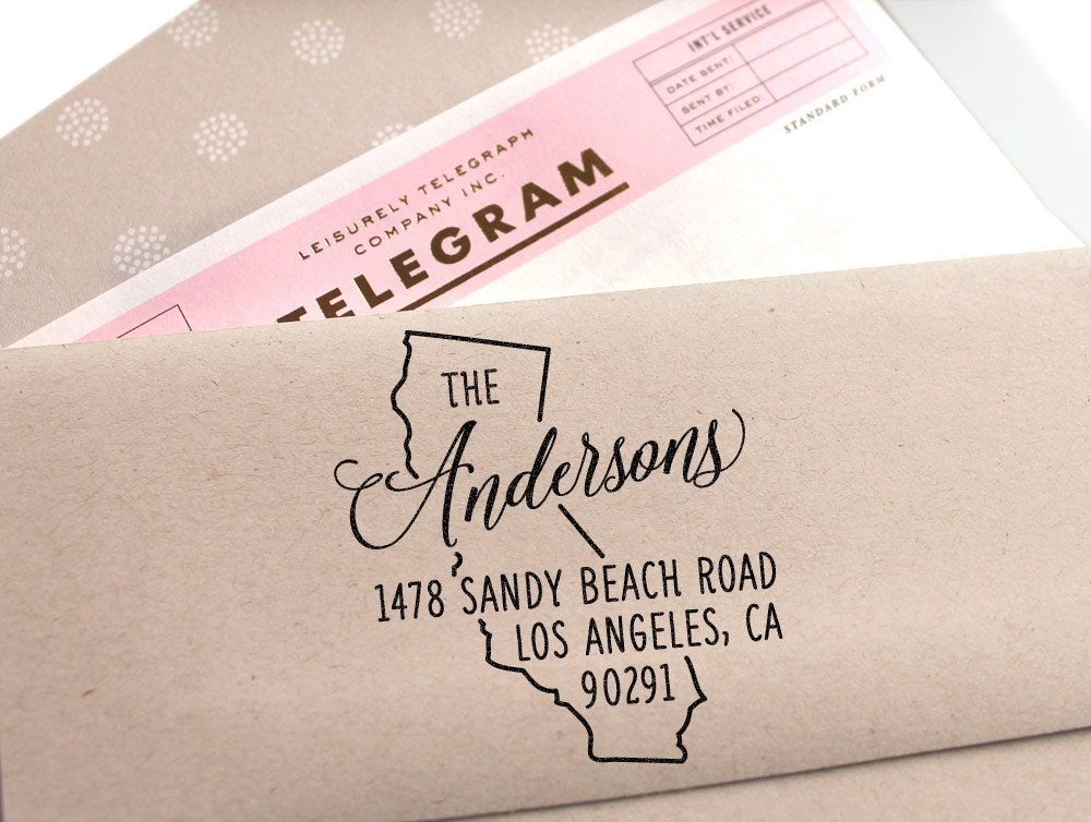 Custom California State Return Address Stamp perfect gift for | Etsy