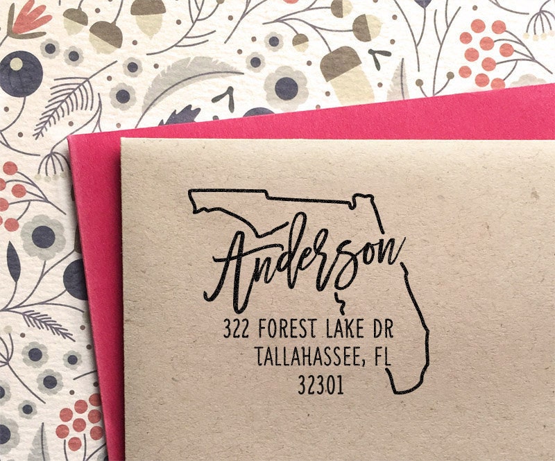 Custom Florida State Return Address Stamp perfect gift for | Etsy