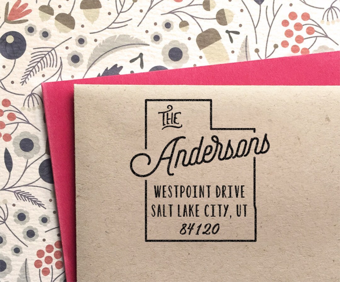 Custom Utah State Return Address Stamp, Perfect Gift for Holidays ...