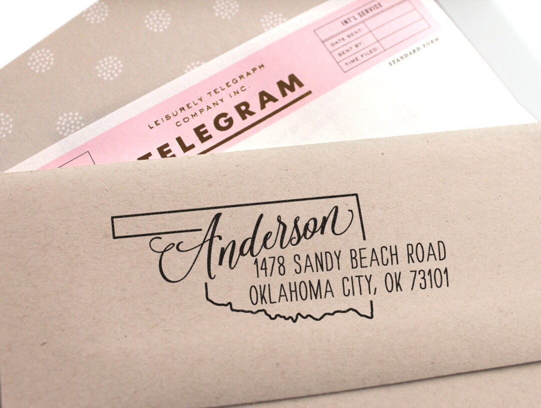 Custom Oklahoma State Return Address Stamp, Perfect Gift for Holidays ...