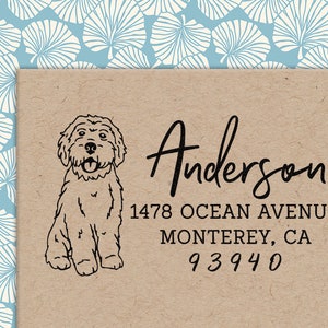 Custom Address Stamp Cockapoo Doodle Dog Return Address Holiday Gift ...