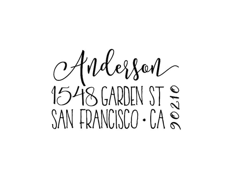 Custom Address Stamp, Cute Return Address Stamp With a Fancy Font for ...