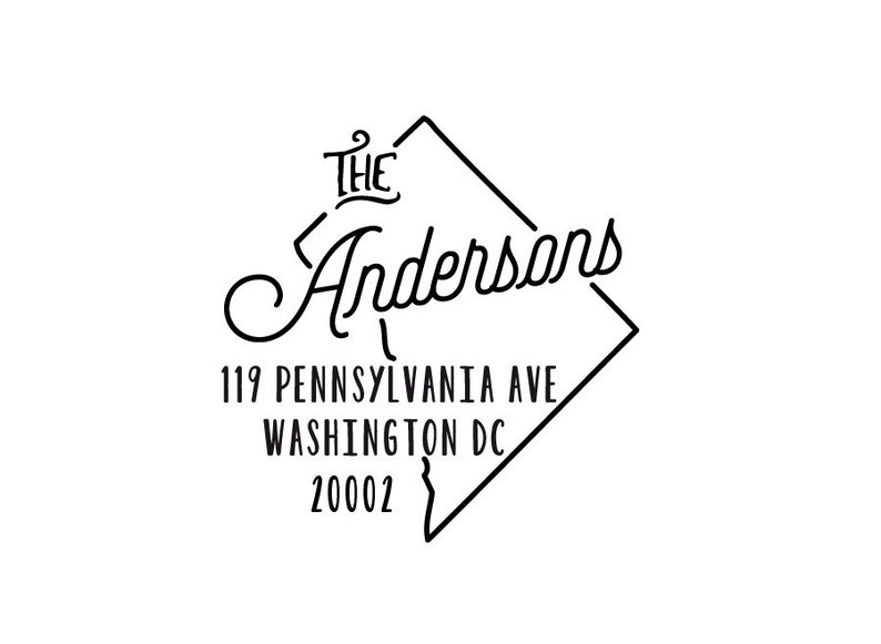 Custom Washington DC State Return Address Stamp, Perfect Gift for ...