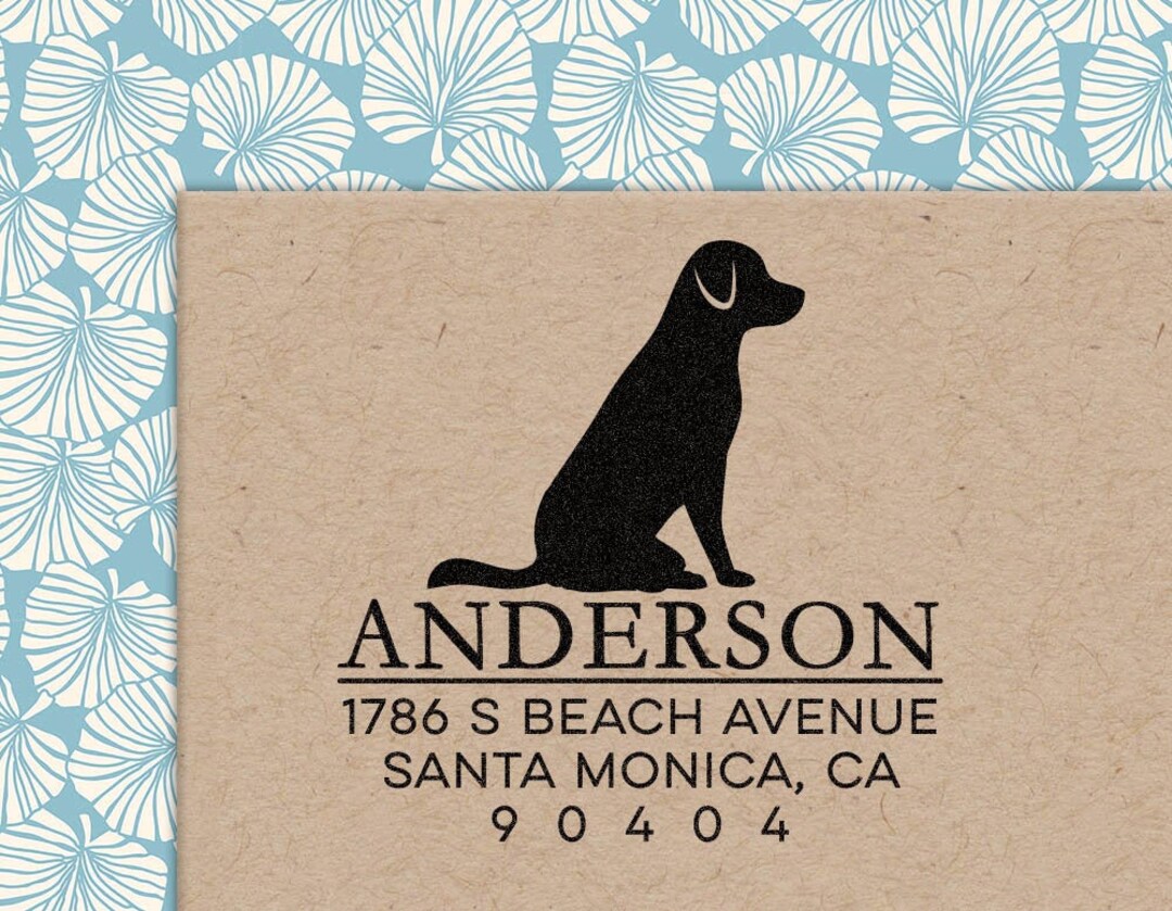 Custom Address Stamp - Labrador Retriever Return Address Stamp ...