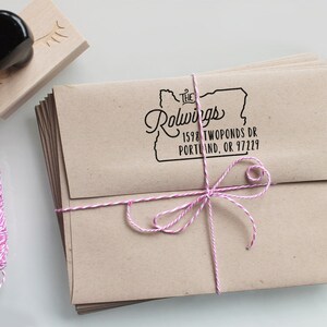 Custom Oregon Map Return Address Stamp, Perfect Gift for Holidays ...