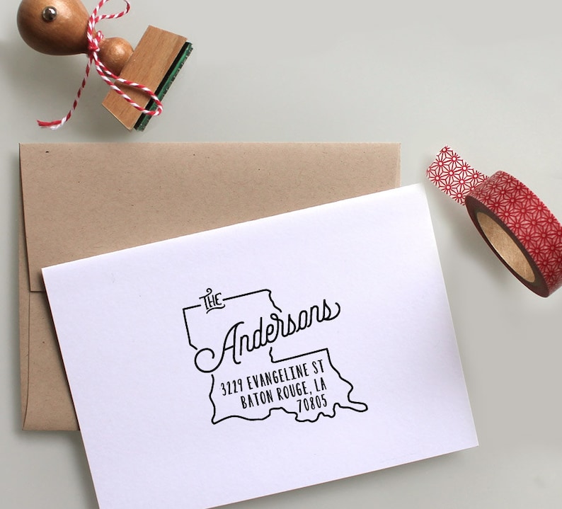 Custom Louisiana State Return Address Stamp Wedding Stamp | Etsy