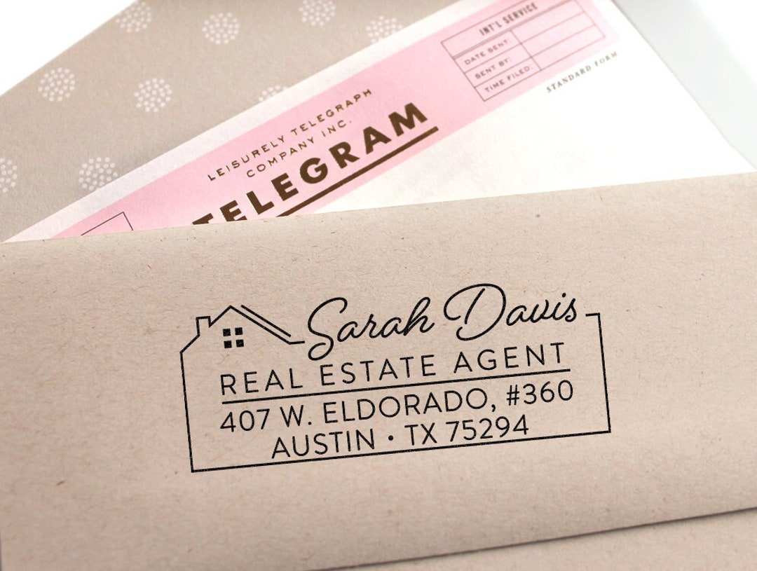 Custom Return Address Stamp Real Estate Stamp Realtor Business Stamp ...