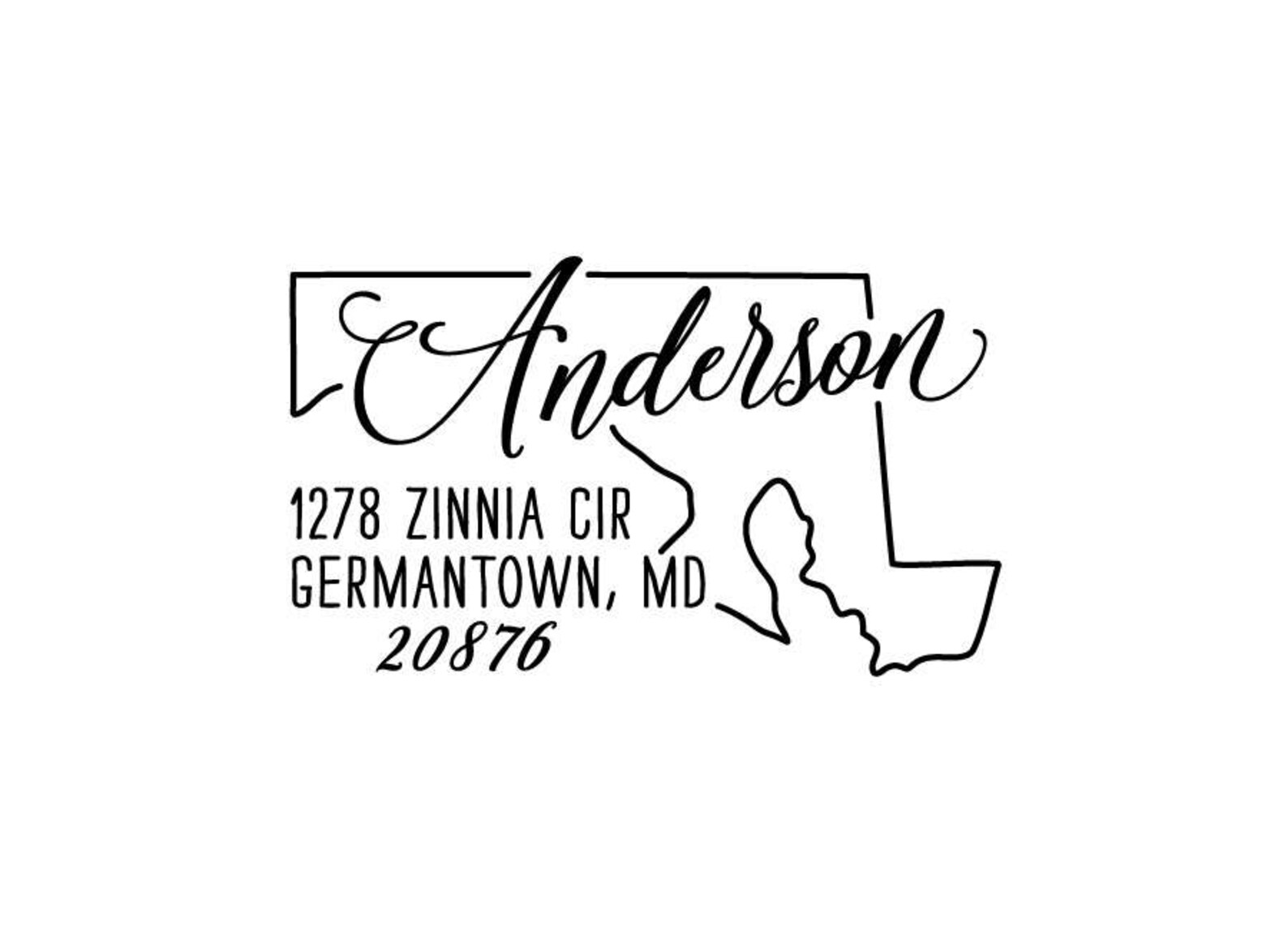 Custom Maryland Map Return Address Stamp, Perfect Gift for Holidays ...