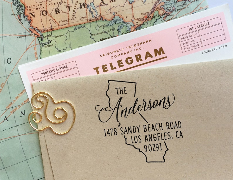 Custom California State Return Address Stamp Perfect Gift for - Etsy