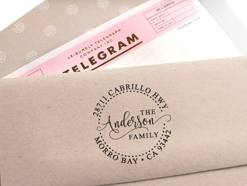 Custom Address Stamp With a Fancy Script Font Wedding - Etsy