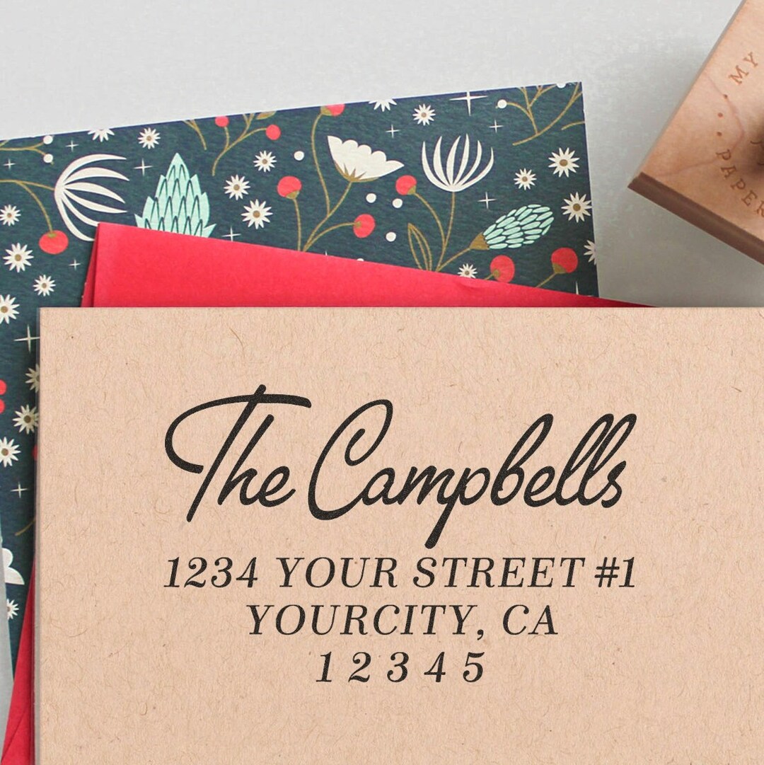 Vintage Retrun Address Stamp Custom Housewarming Wedding Gift Save the ...
