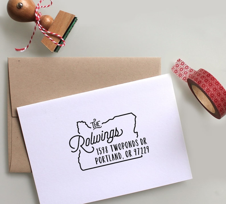 Custom Oregon Map Return Address Stamp Perfect Gift for - Etsy