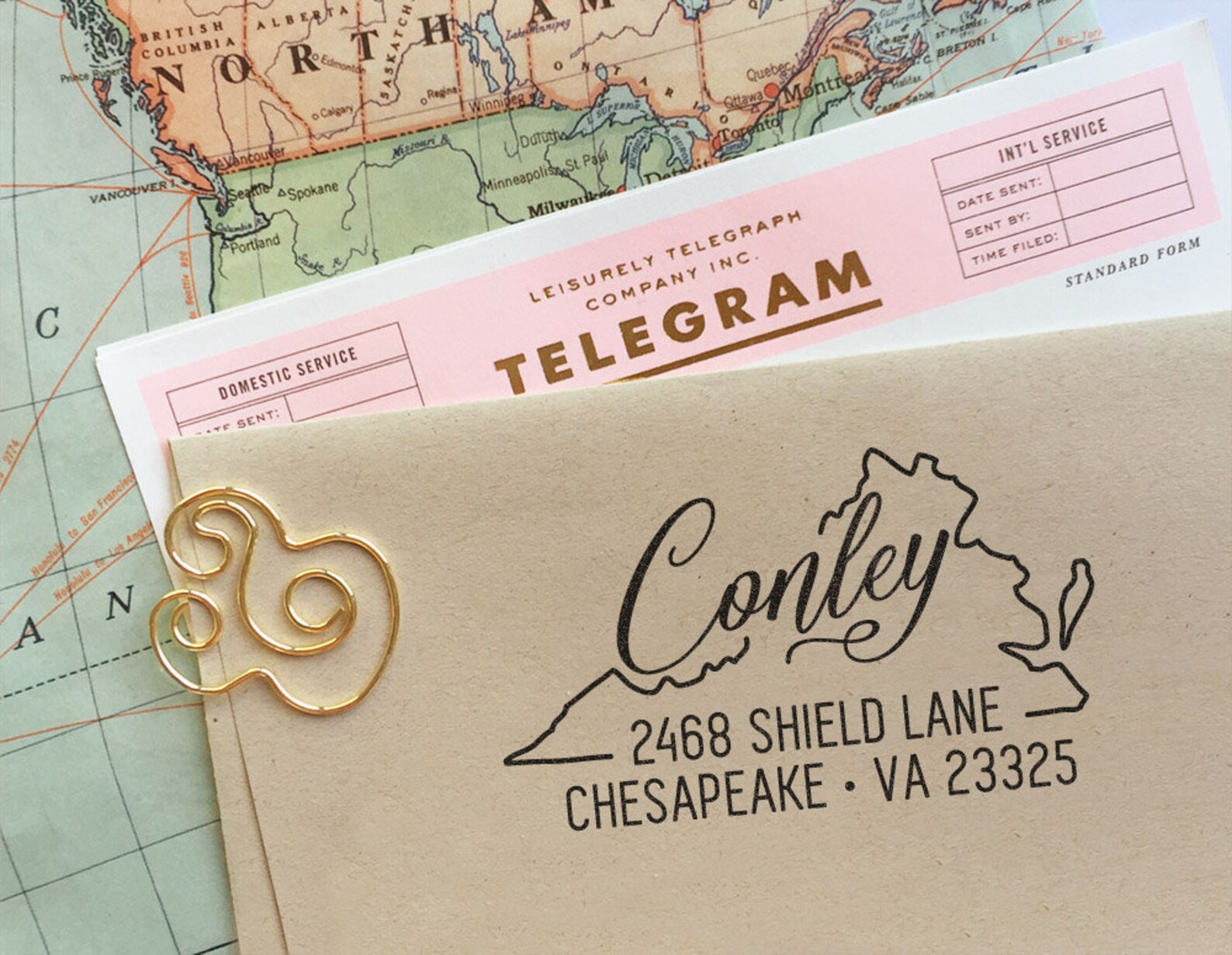 Custom Virginia State Return Address Stamp, Perfect Gift for Holidays ...