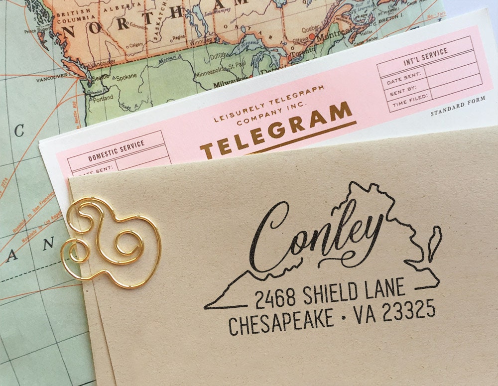 Custom Virginia State Return Address Stamp, Perfect Gift for Holidays ...