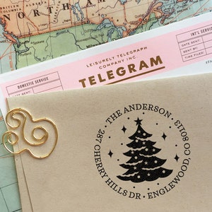 Christmas Address Stamp Holiday Christmas Gift Stocking - Etsy