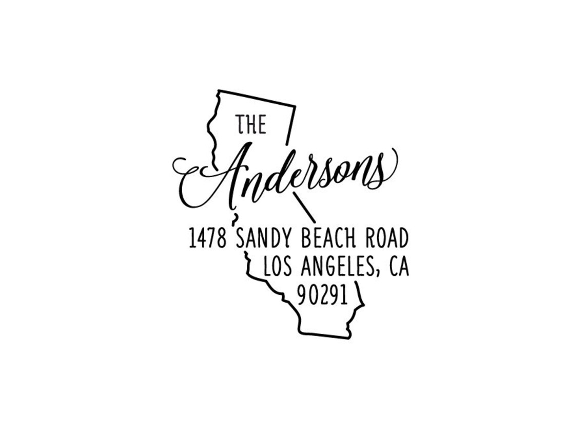 Custom California State Return Address Stamp Perfect Gift for - Etsy