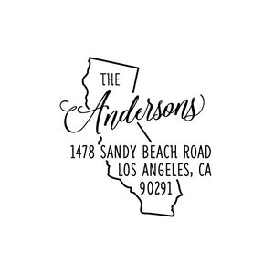 Custom California State Return Address Stamp, Perfect Gift for Holidays ...