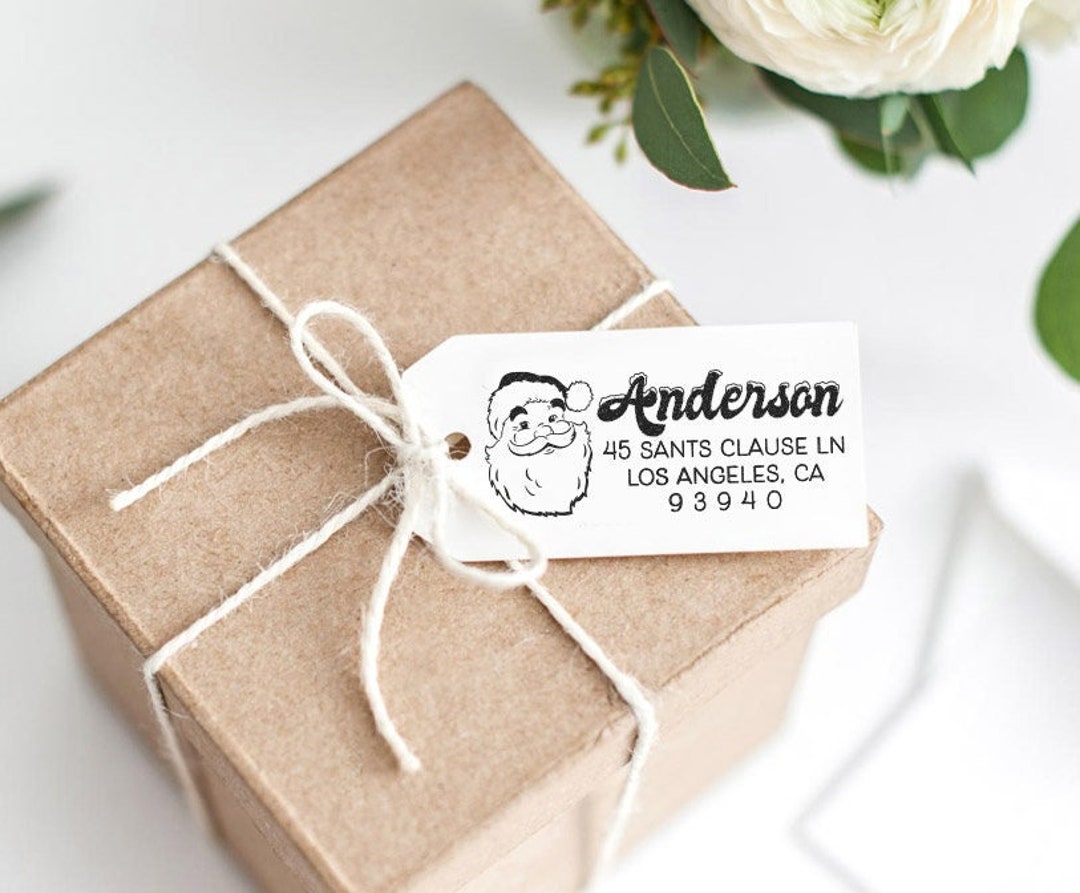 Cute Christmas Return Address Stamp Santa Clause Holiday Gift Idea ...
